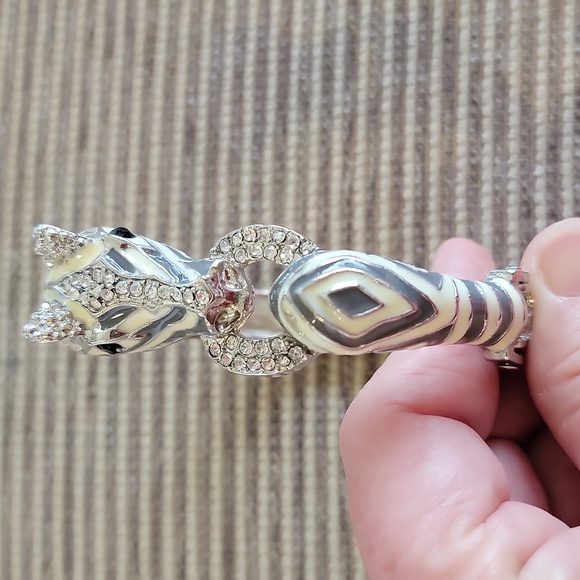 Apt. 9 | Jewelry | Zebra Enamel And Rhinestone Clamper Bracelet | Poshmark